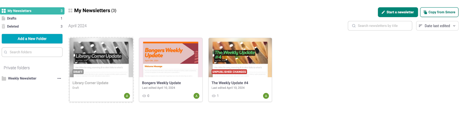 Newsletters: Drafts and Unpublished Changes – SchoolStatus Connect