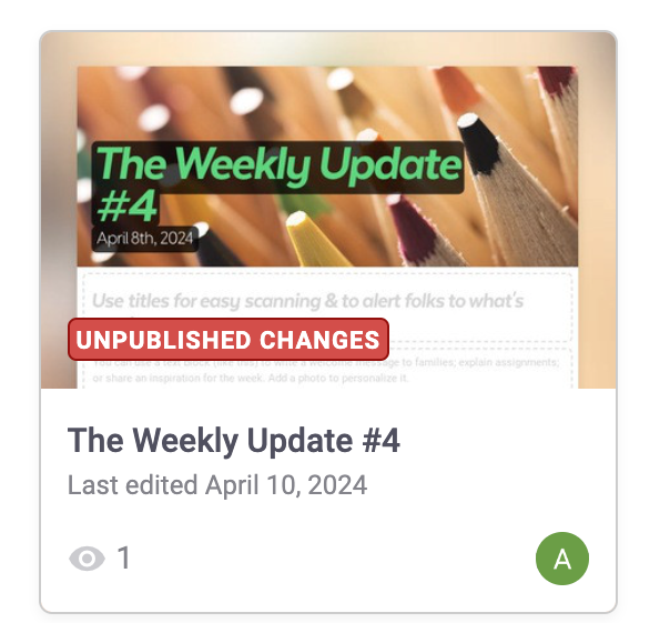 Newsletters: Drafts and Unpublished Changes – SchoolStatus Connect