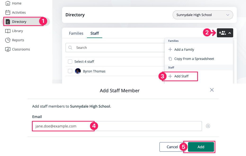 Adding and Removing Staff or Teachers to a School – SchoolStatus Connect