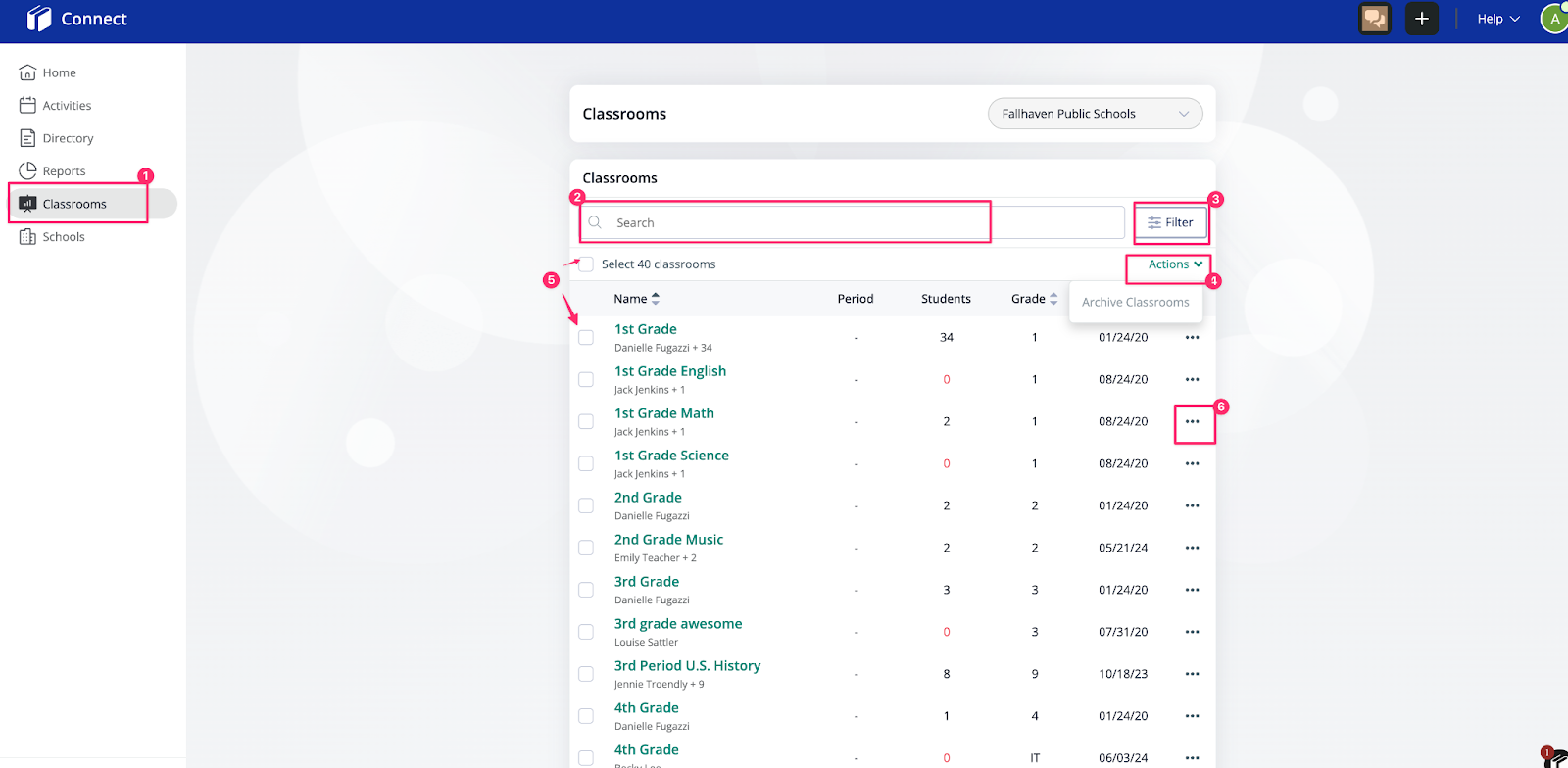 Navigating the School and Classroom Tabs – SchoolStatus Connect
