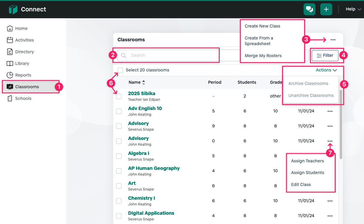 Navigating the School and Classroom Tabs – SchoolStatus Connect