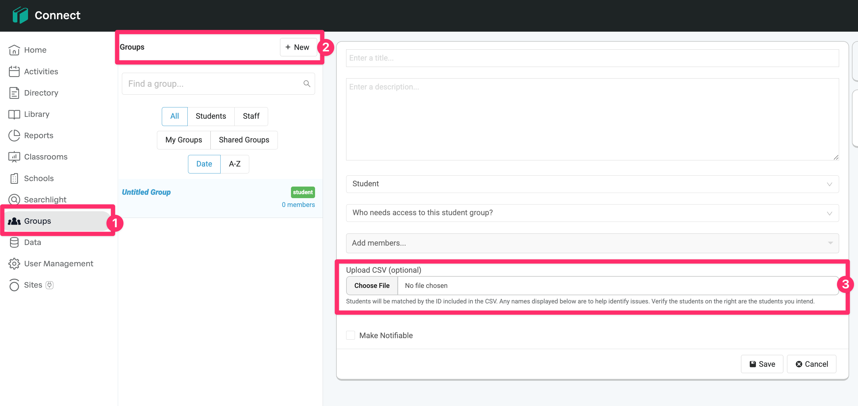 Creating Student Groups with a CSV File Upload – SchoolStatus Connect