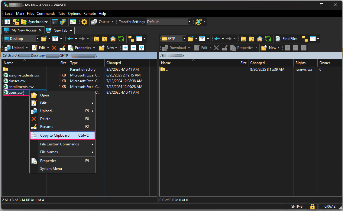 Manually Uploading files via SFTP – SchoolStatus Connect